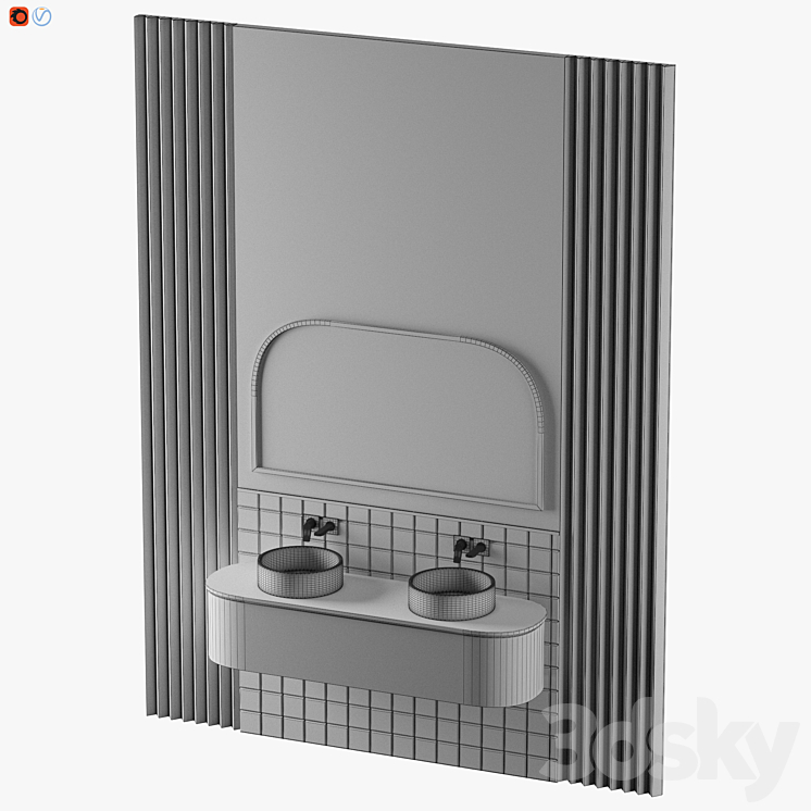 Pink Bathroom Bathroom Furniture 3d Model