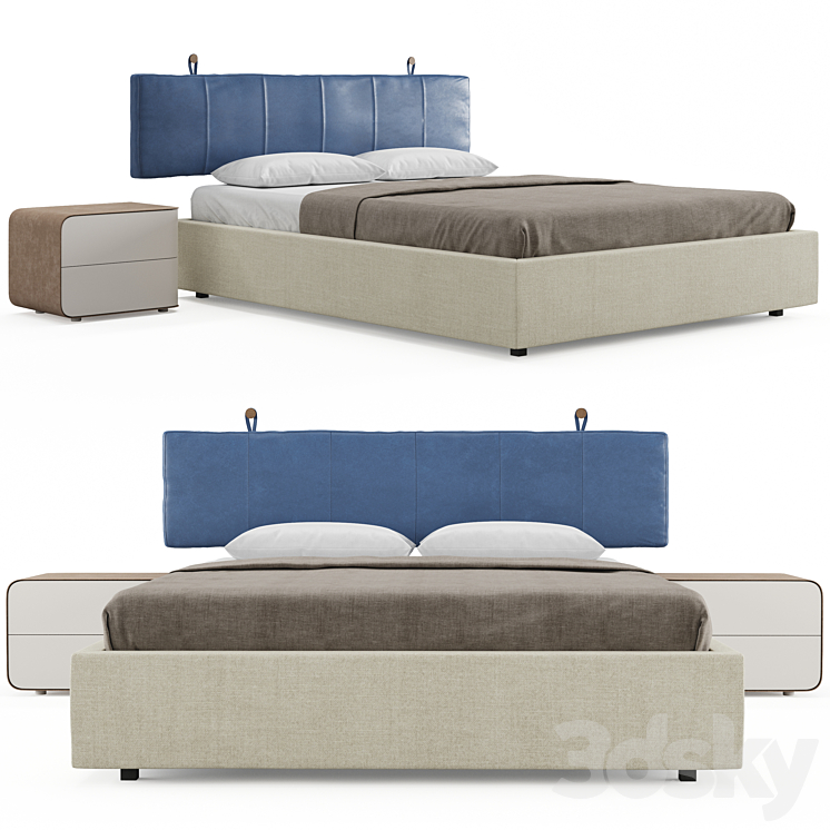 Delfi Bed v2 by Presotto - Bed - 3D model
