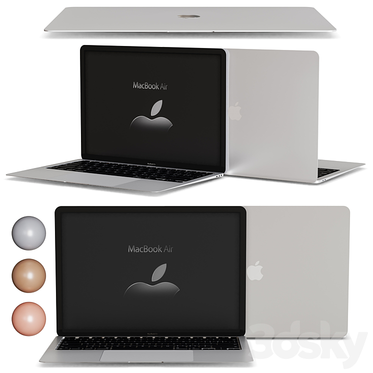 New_Macbook_Air_All_Colors - PC & other electronics - 3D model