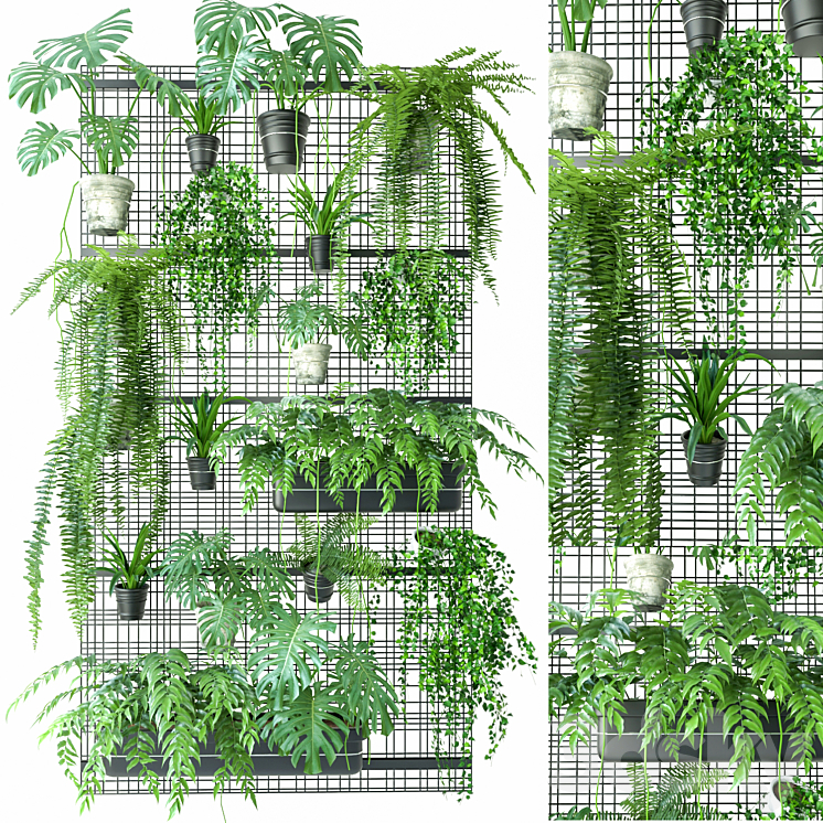 Wall Grid Plant Pot 12 - Fitowall - 3D model