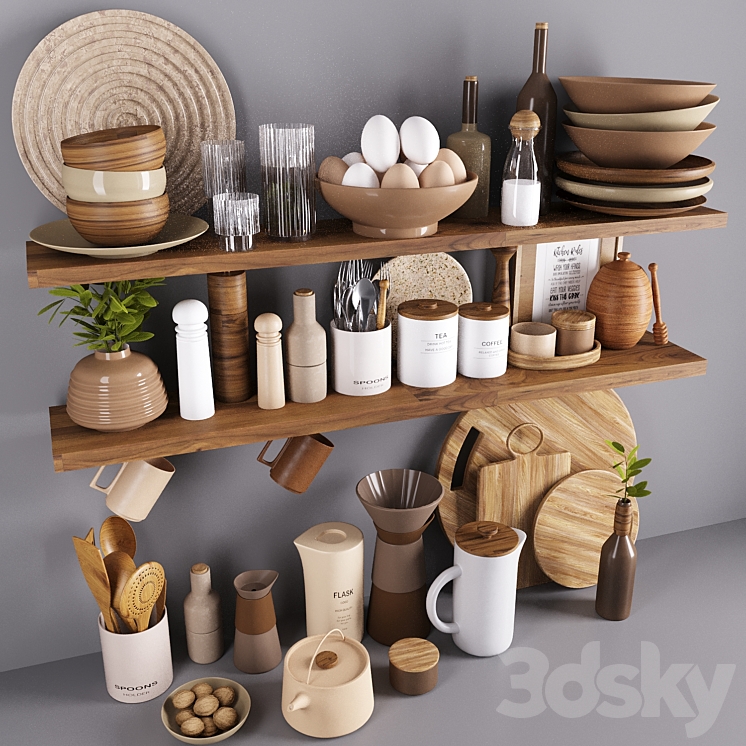[3DSKY] Kitchen Accessories 3D Model | NEW UPDATE 2023