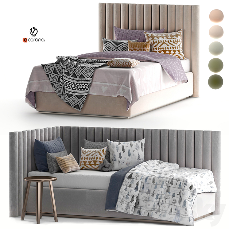 [3DSKY] Bed Day Sleep Set 35 3D Model | NEW UPDATE 2023