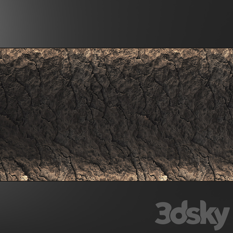 Clif black wall texture - Stone - 3D model