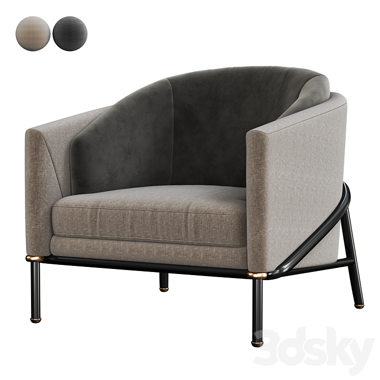 Minotti fil noir armchair - Arm chair - 3D model
