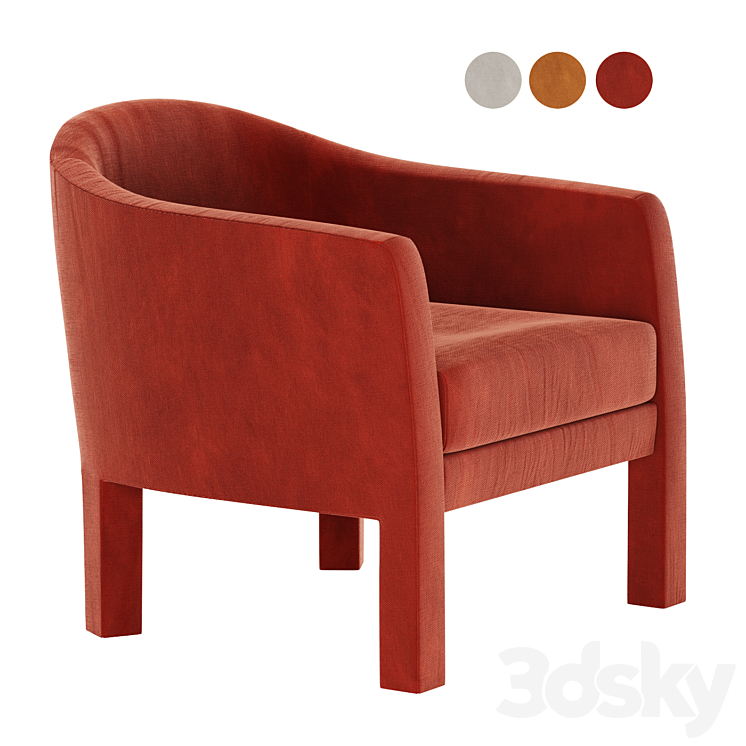 Isabella Chair West Elm - Arm chair - 3D model