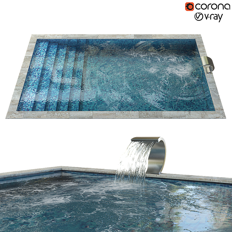 [3DSKY] Swimming Pool 010 3D Model | NEW UPDATE 2023