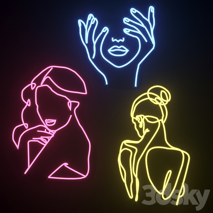 Neon Set 02 Woman - Neon - 3D model