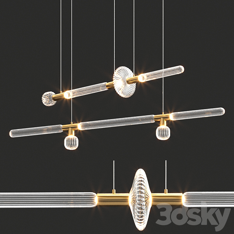 Cipher Lasvit collection chandelier - Pendant light - 3D model