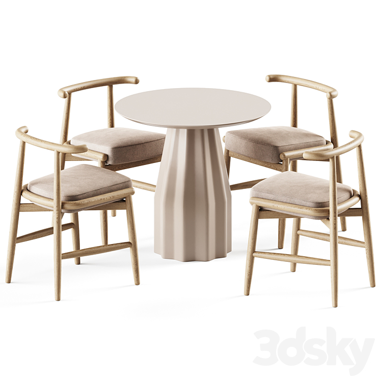Burin Table D80 by Viccarbe and Chair Emilia by Meridiani - Table ...