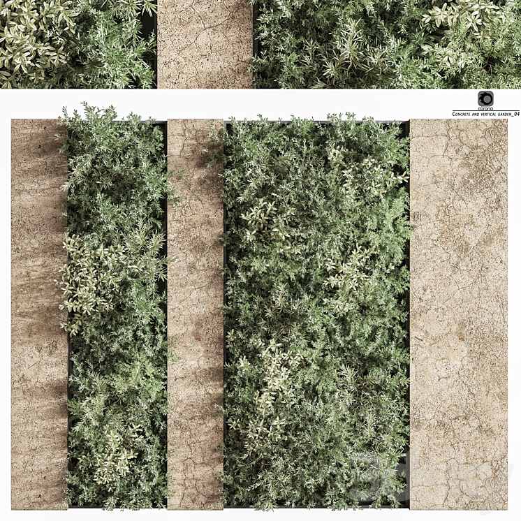 Concrete and vertical garden_04 - Fitowall - 3D model