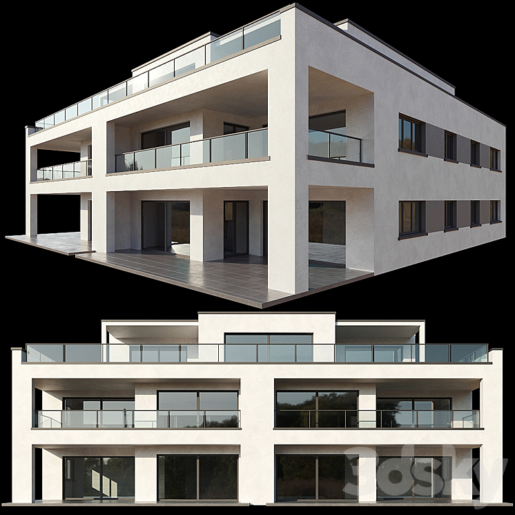 [3DSKY] Modern House 04 3D Model | NEW UPDATE 2023