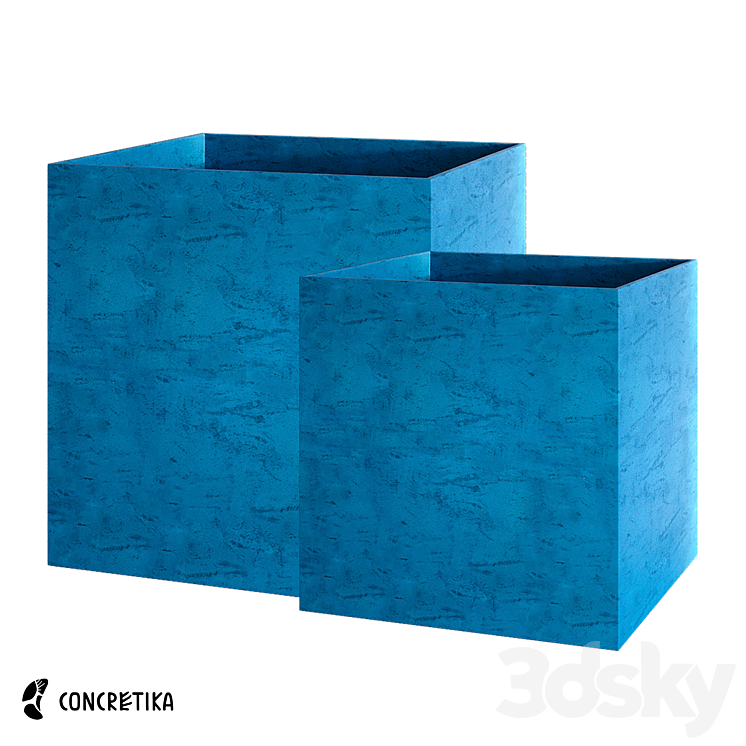 Concretika Collection Cube Color Om Planters - Vase - 3D model