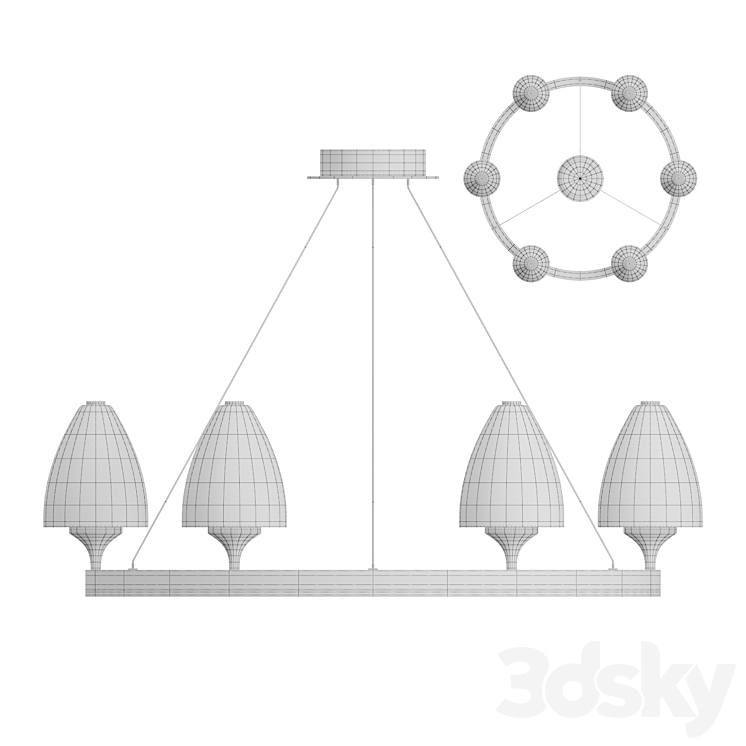 Nansy Ring 6 Ab Pendant Light 3d Model
