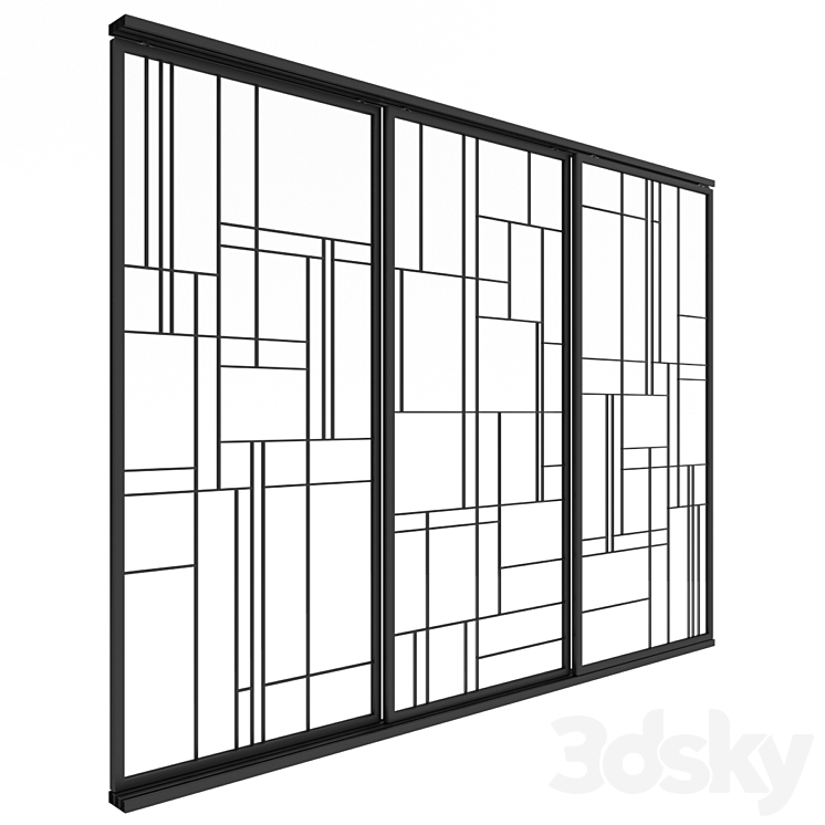Sliding glass partition - Doors - 3D model