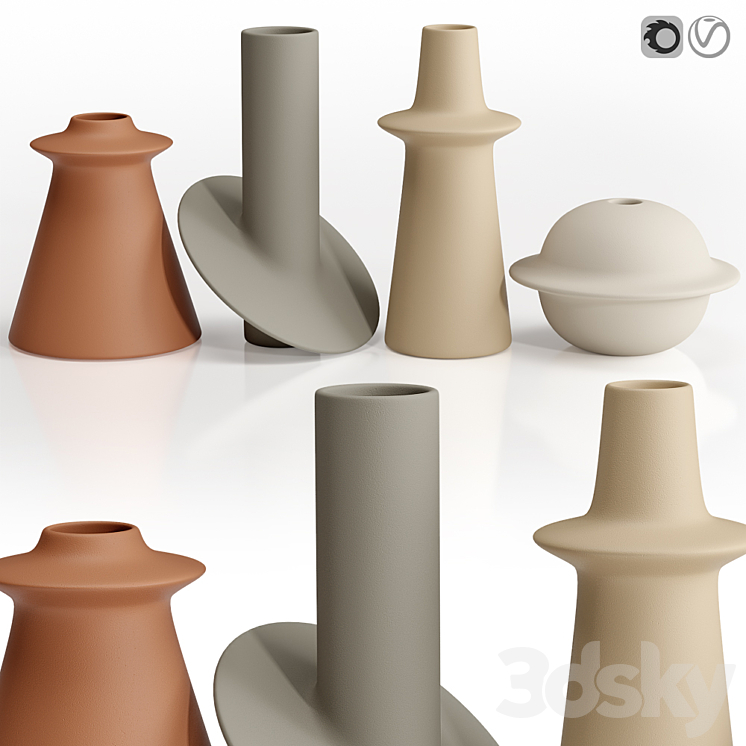 Morandi vases - Vase - 3D model
