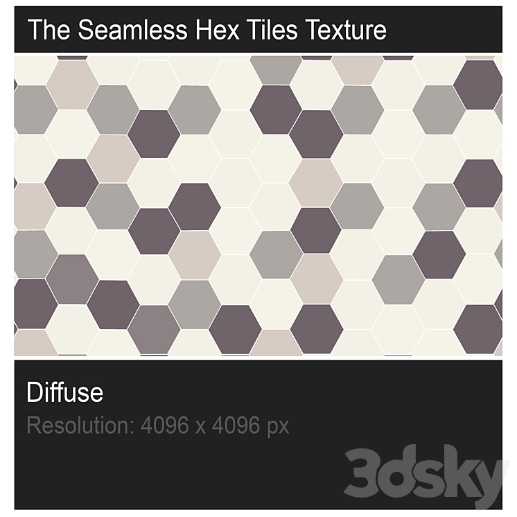 The seamless hex tiles texture - Tile - 3D model