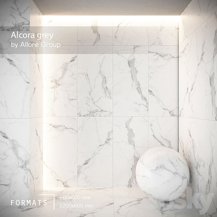 Alcora Gray Floor\Wall Tile - Tile - 3D model