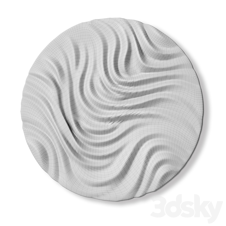 Round Wall panel Wave Circle wall panel - Other decorative objects - 3D ...