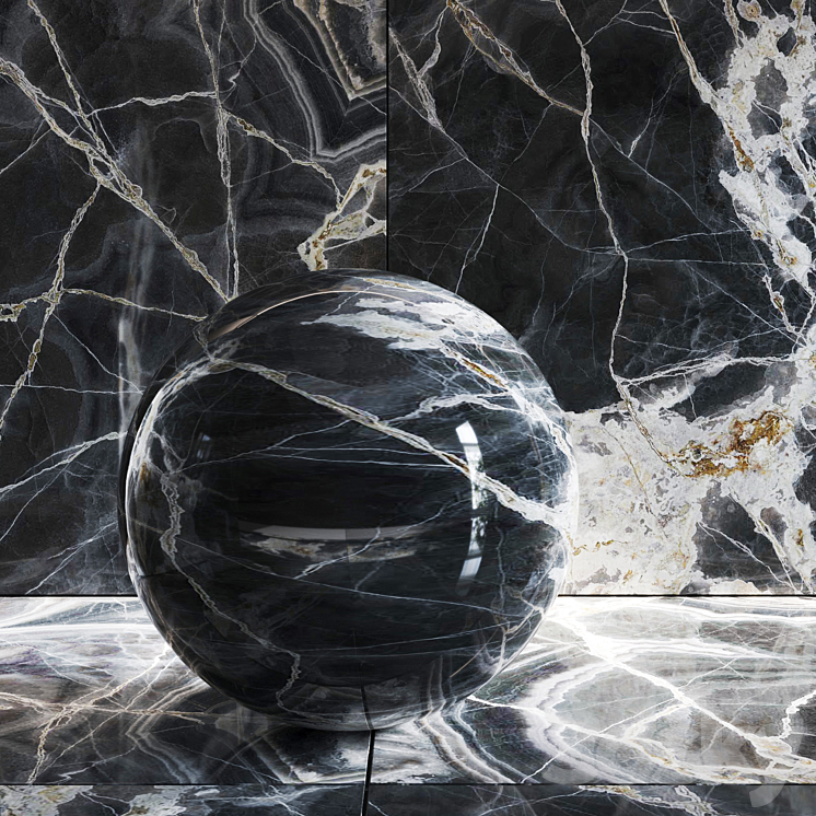 Black onyx porcelain stoneware tiles - Tile - 3D model
