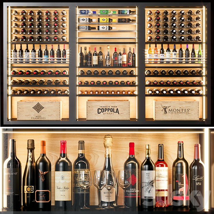 wine shelfs 06 - Shop - 3D model