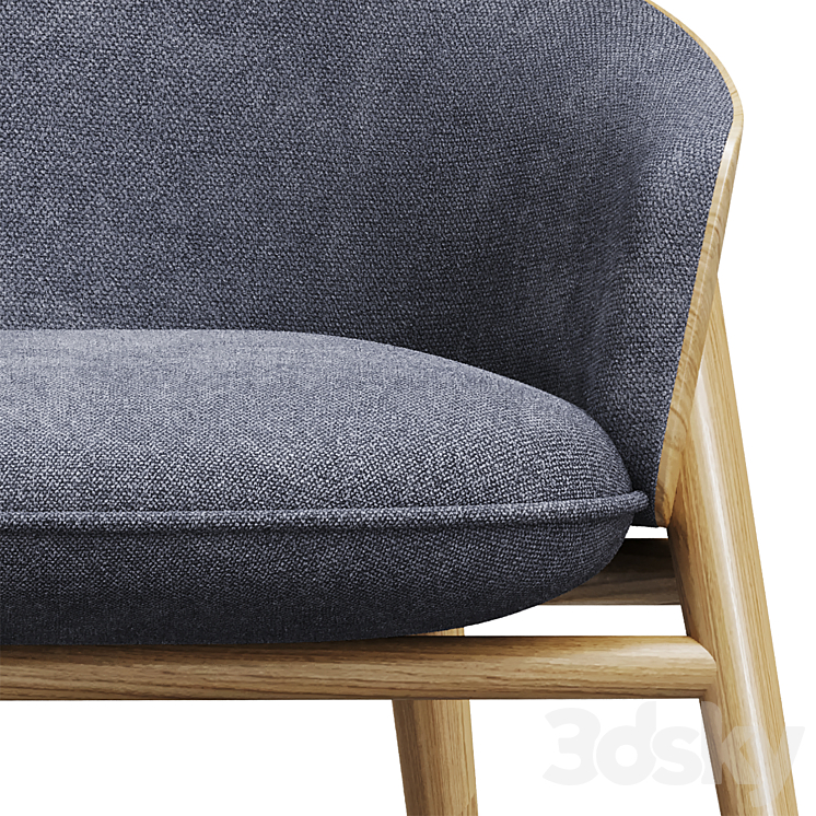 Hygge High Back Oak Chair - Arm chair - 3D model