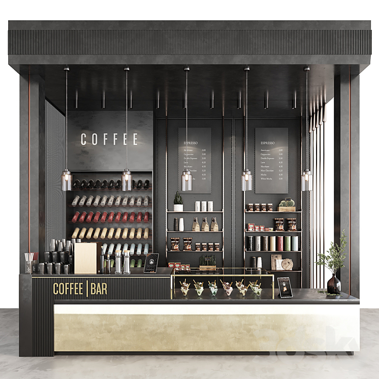 coffee bar - Restaurant - 3D model