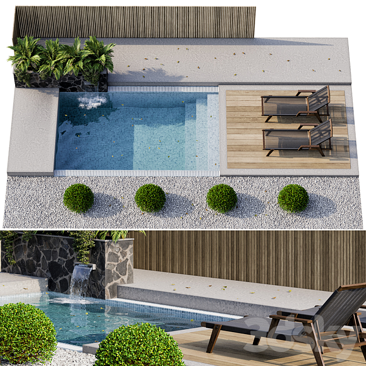 Backyard and Landscape with Pool 09 - Other - 3D model