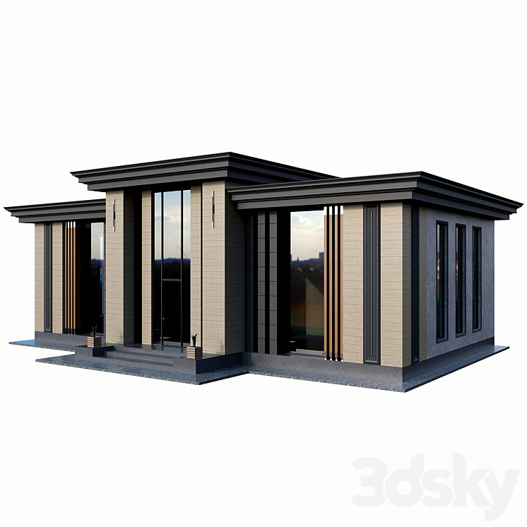 concrete house 08 - Building - 3D model