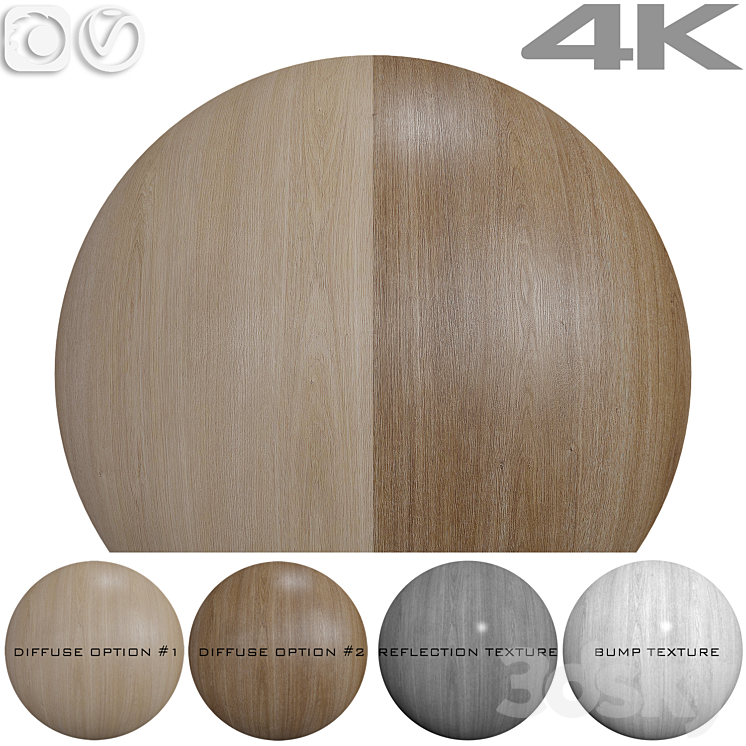 3DS MAX | Wood texture - Oak №15 3DS Max