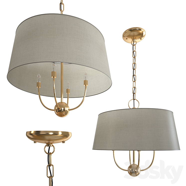 Cartwright 4 Lights Pendant Chandelier - Pendant light - 3D model