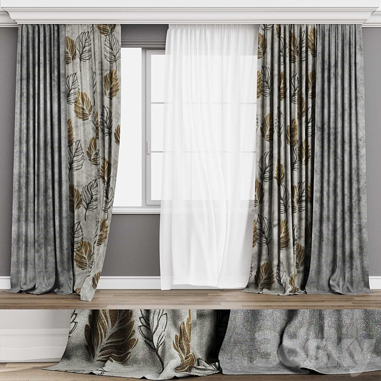 set_Curtain_004_arc - Curtain - 3D model