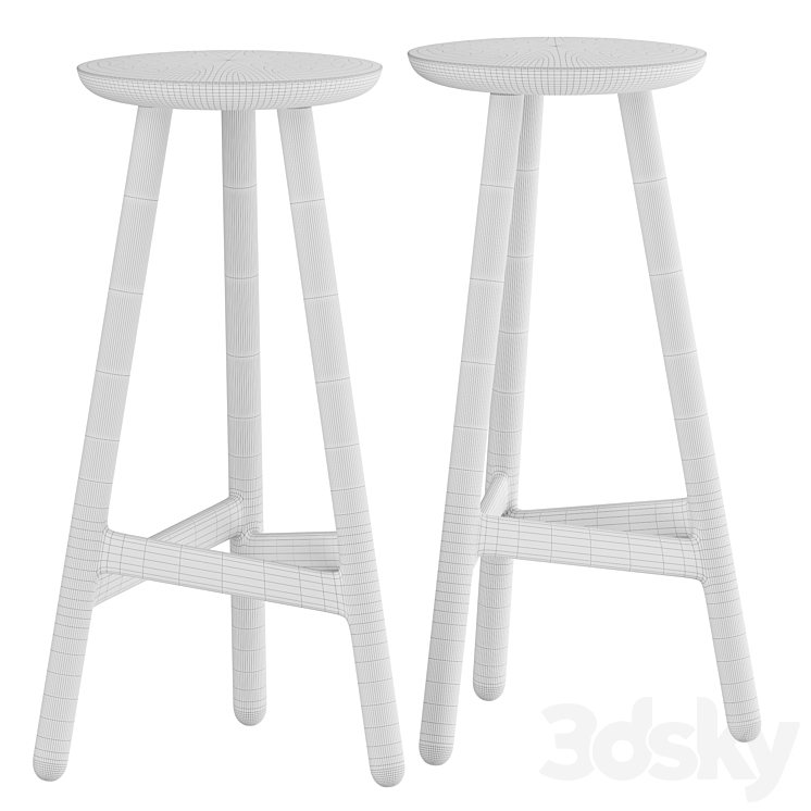 Ninety Stool - Chair - 3D model