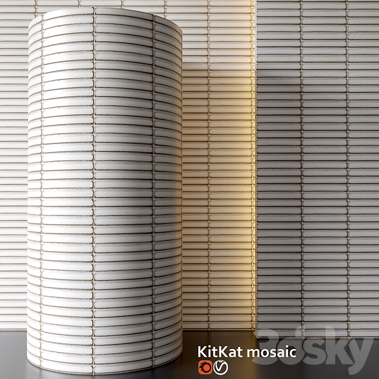 Seamless Texture KitKat Mosaic - Tile - 3D model