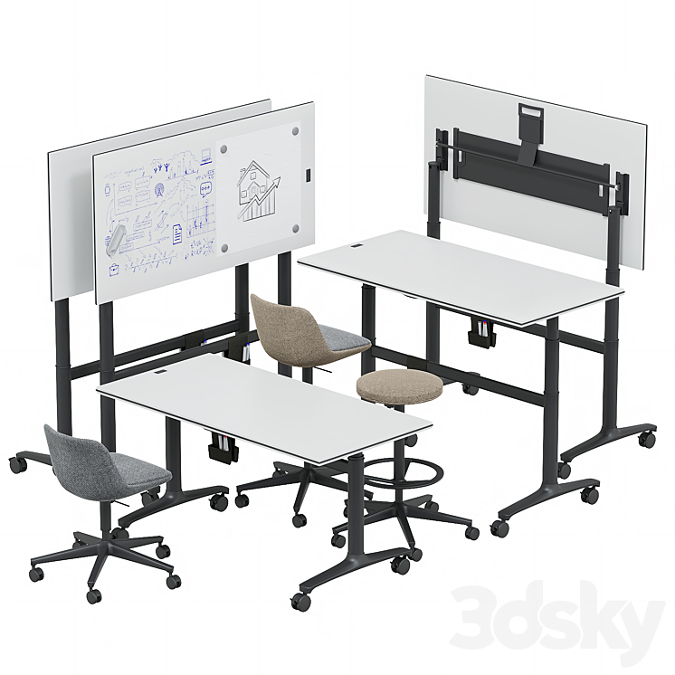 Brunner lift active table - Office furniture - 3D model