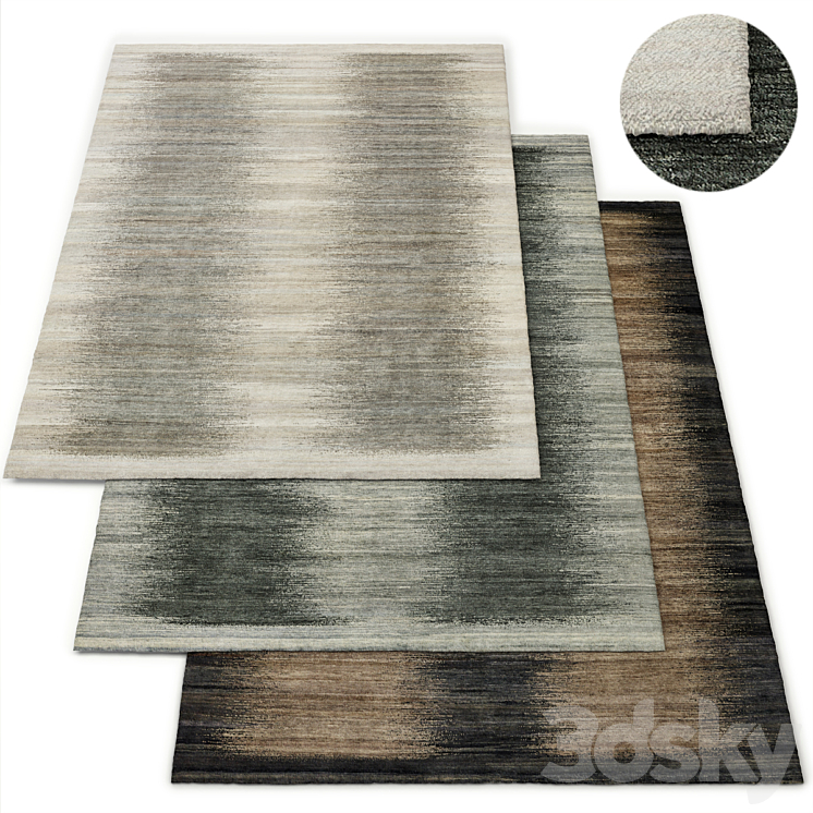 Shahi Hand-Knotted Wool Rug Restoration Hardware - Carpets - 3D model