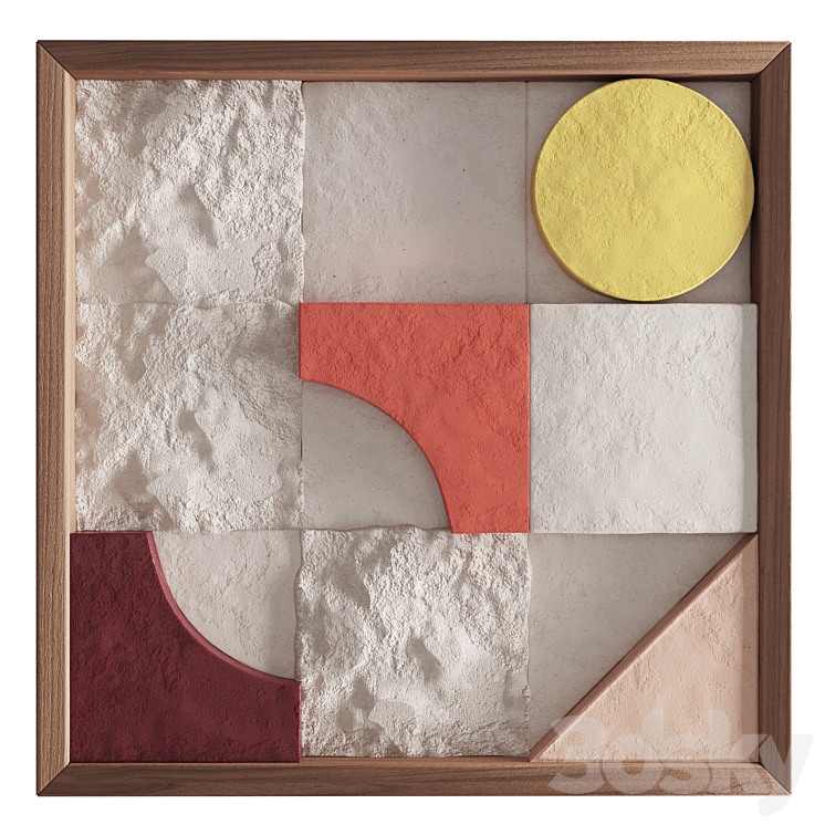 Olka - Mosaic 2 Sculptural wall art - Frame - 3D model
