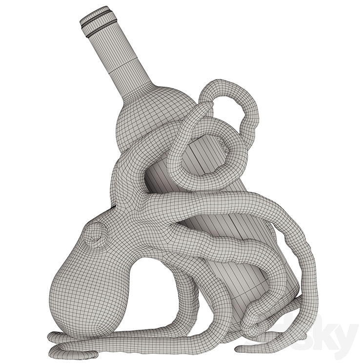 Chrome Octopus - Tableware - 3D model