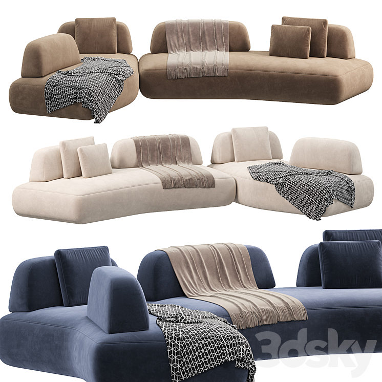 [3DSKY] CURVE Sofa By Art Nova Sofas 3D Model | NEW UPDATE 2023