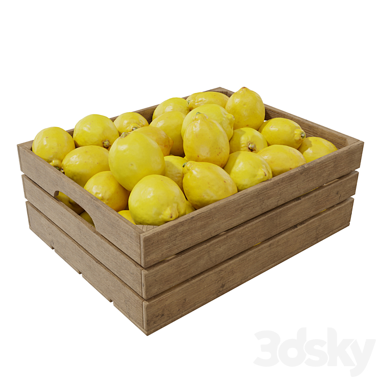 Yellow Lemon Egypt crates - Food and drinks - 3D model