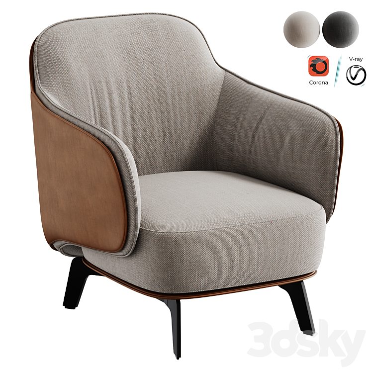 Poliform Kaori armchair set - Arm chair - 3D model