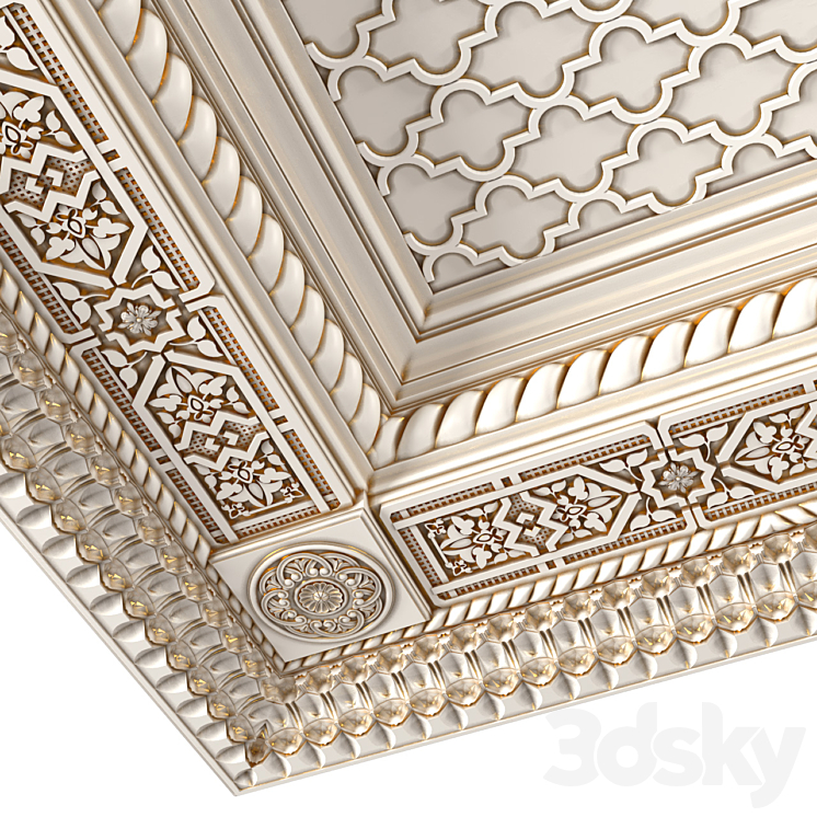 Ceiling in oriental style. Arabic decorative ceiling.Oriental Eastern ...
