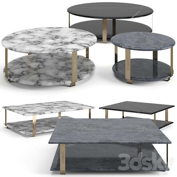 Versace Home Le Greca coffee tables set - Table - 3D model