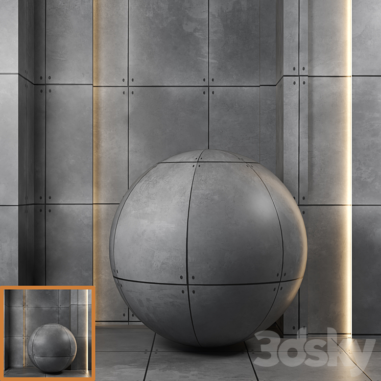 2 Patterns of Concrete Panel Vol. 5 - Seamless Tileable PBR 4K - Wall ...