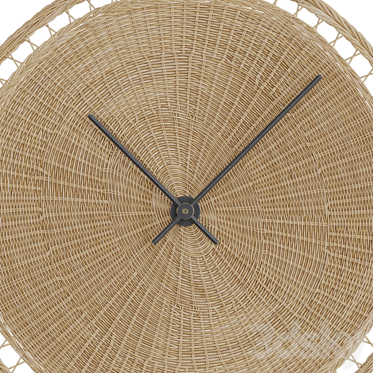 Rattan/Wicker wall clock - Watches & Clocks - 3D model