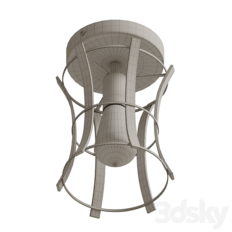 Ceiling lamp loft medieval torch top - Pendant light - 3D model
