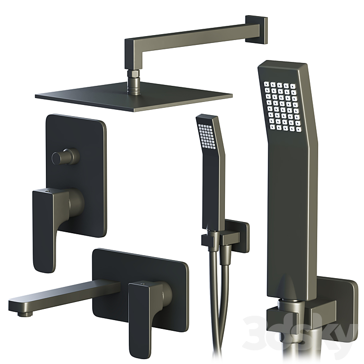 Cisal CUBIC shower and faucet set - Faucet - 3D model