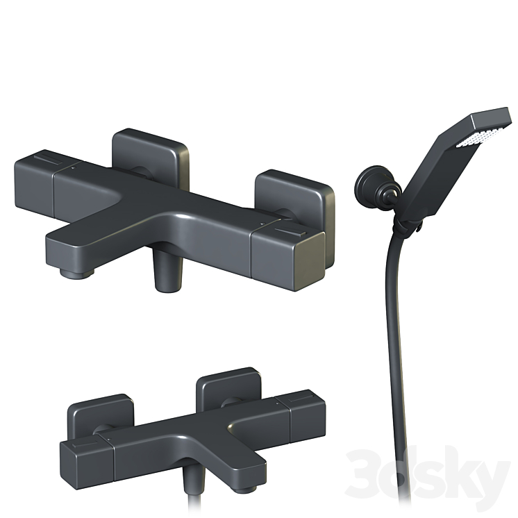 Cisal CUBIC shower and faucet set - Faucet - 3D model