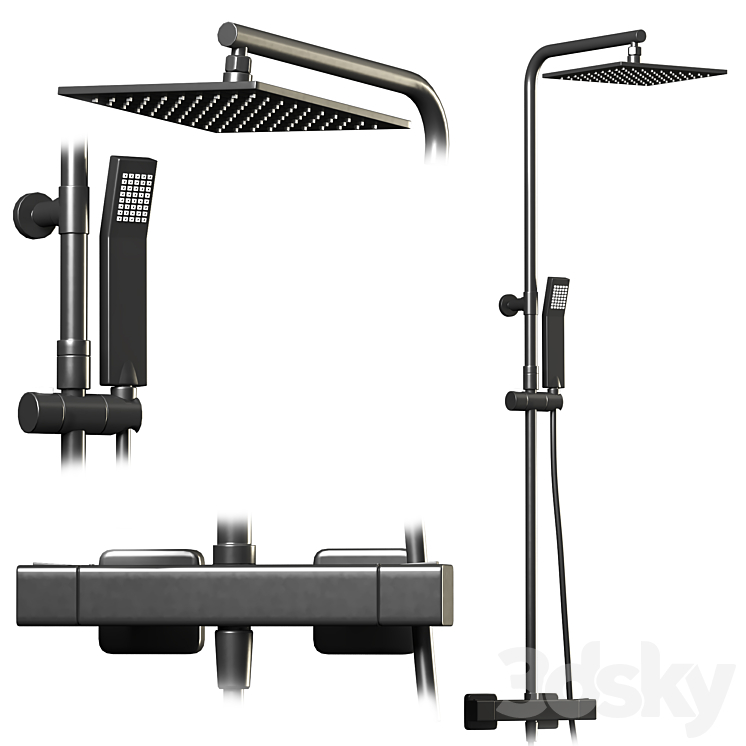Cisal CUBIC shower and faucet set - Faucet - 3D model