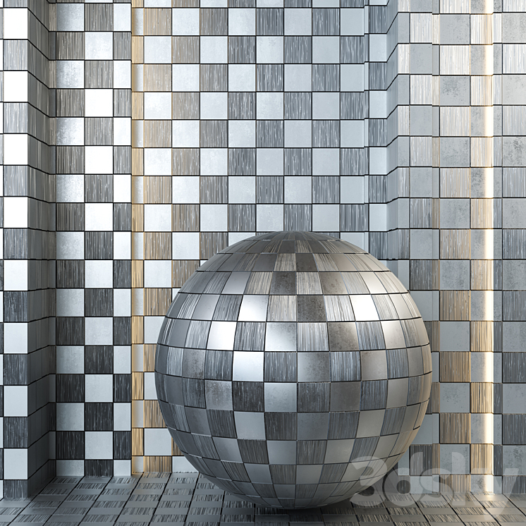 4k metal pattern set 02- Seamless, tileable, PBR - Metal - 3D model