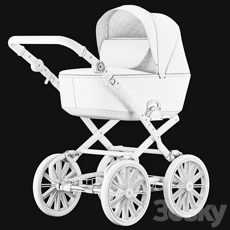 Stroller BeBe-mobile Gusto Retro Deluxe - Miscellaneous - 3D model